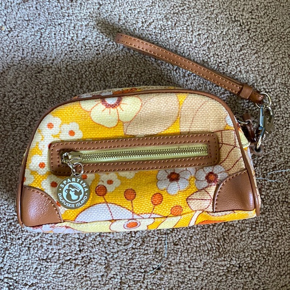 Spartina 449 | Bags | Spartina 449 Wristlet Linen And Leather Purse ...